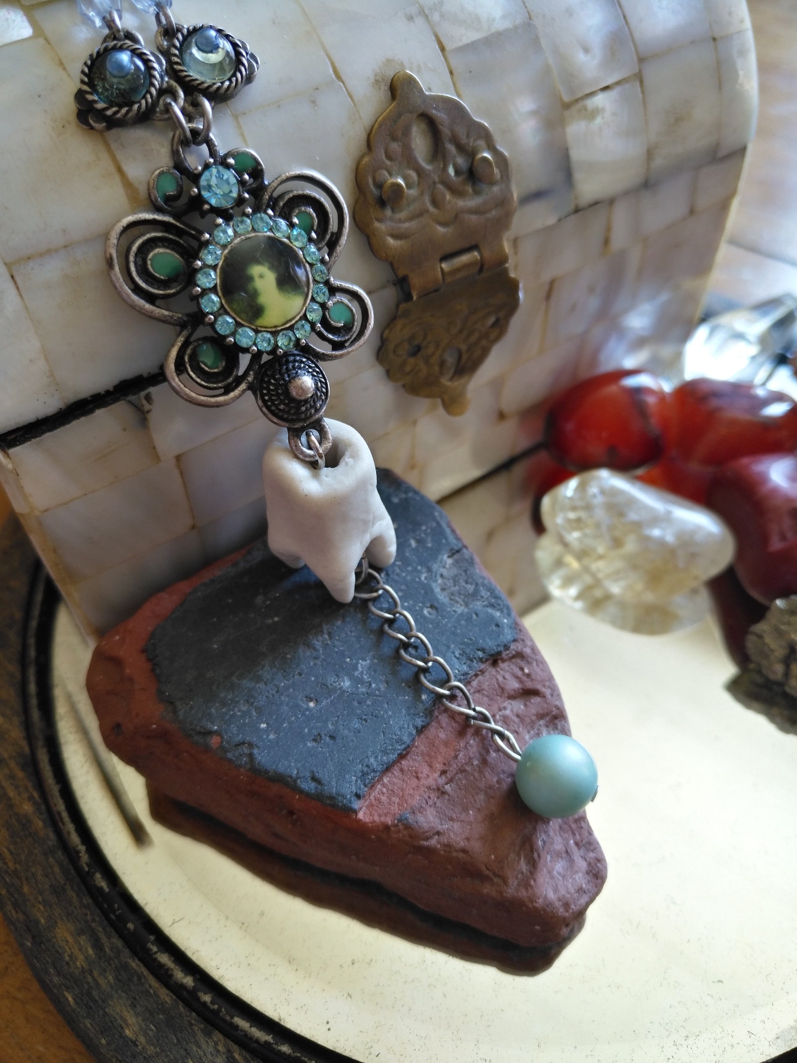 Tooth Fairy! Victorian Style Cameo Layered Necklace Set. Bone / Tooth ...