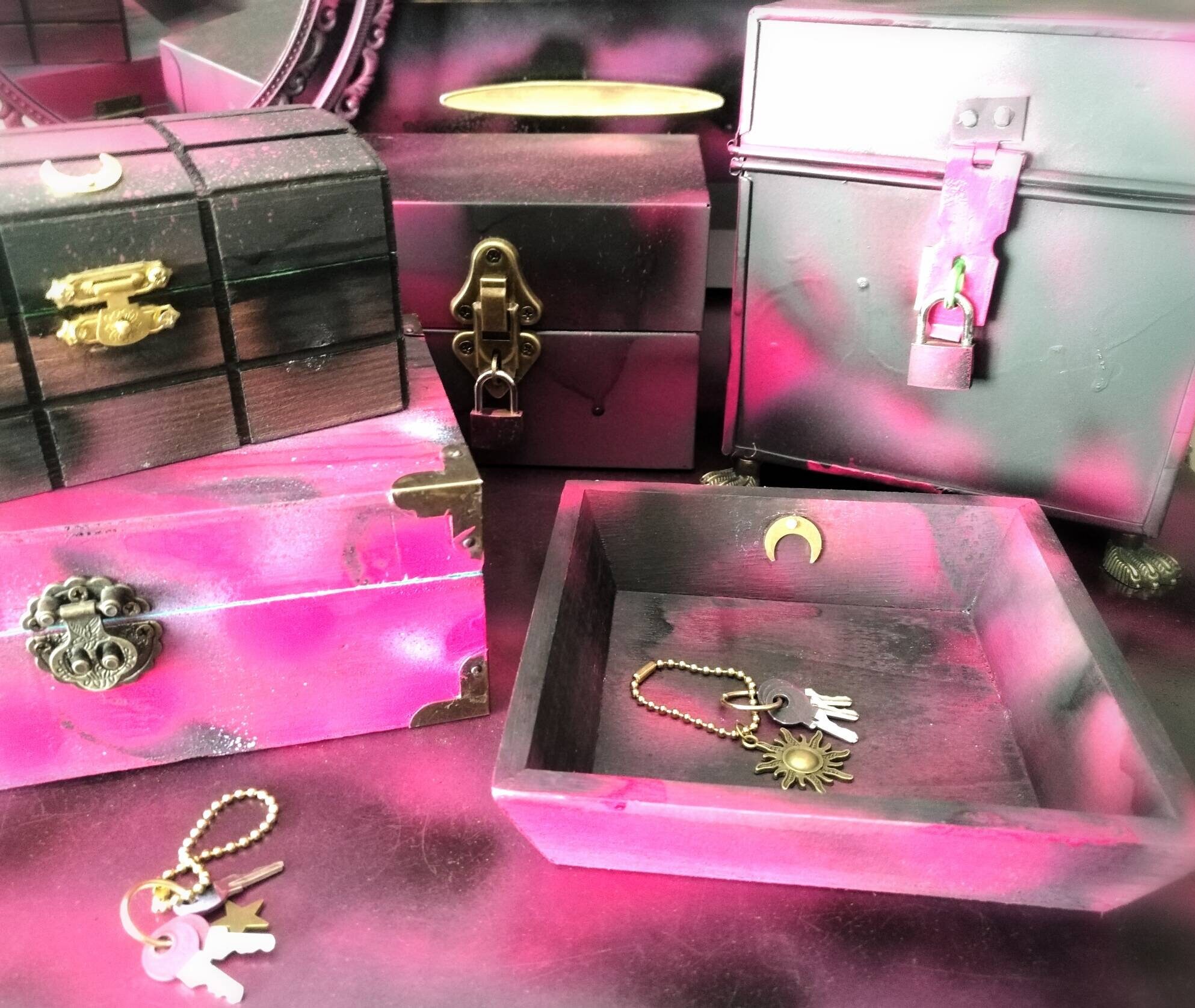 Celestial claw foot lock box. | Etsy