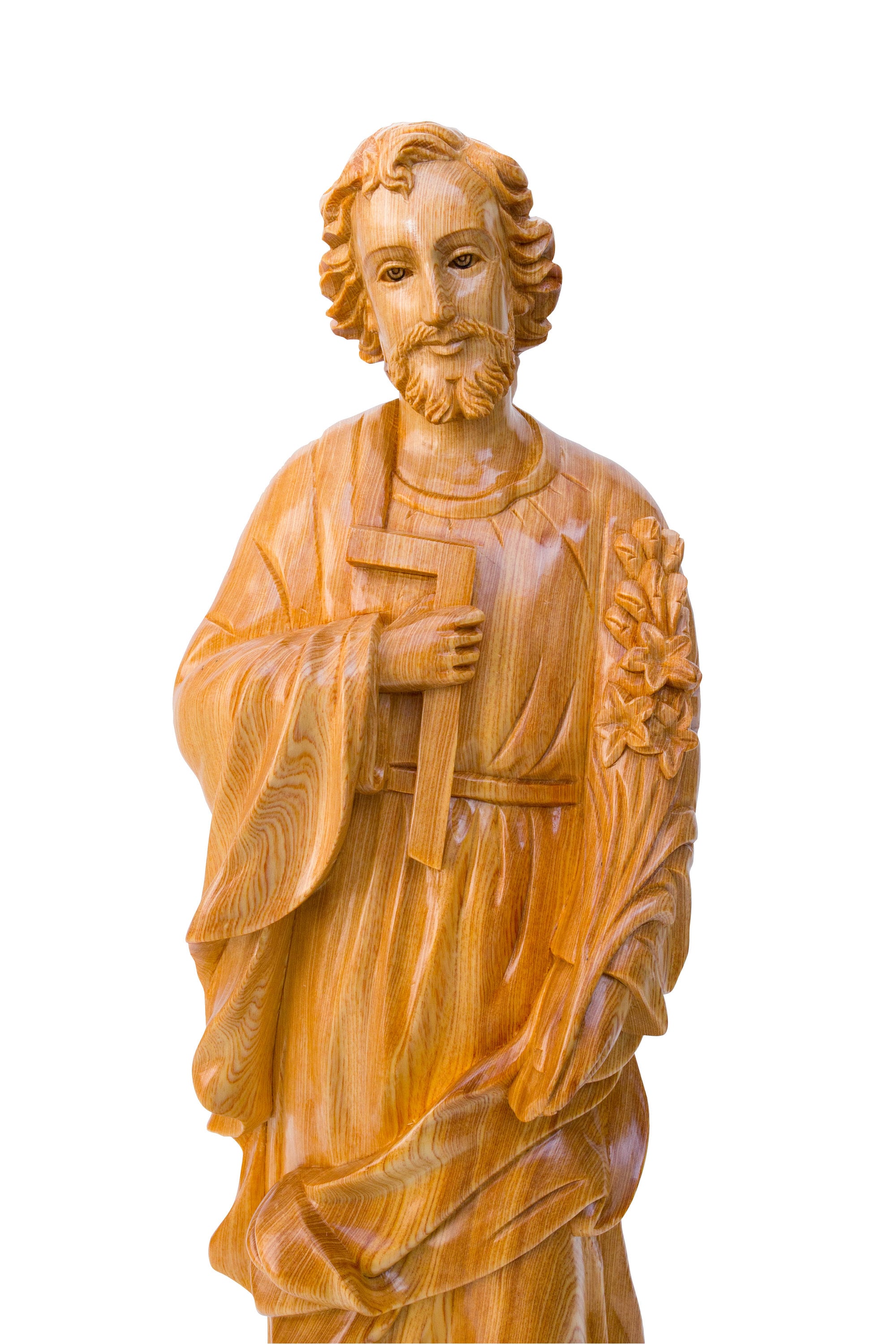 Saint Joseph Statue Catholic Wooden Handmade Carved Wood 16 to - Etsy