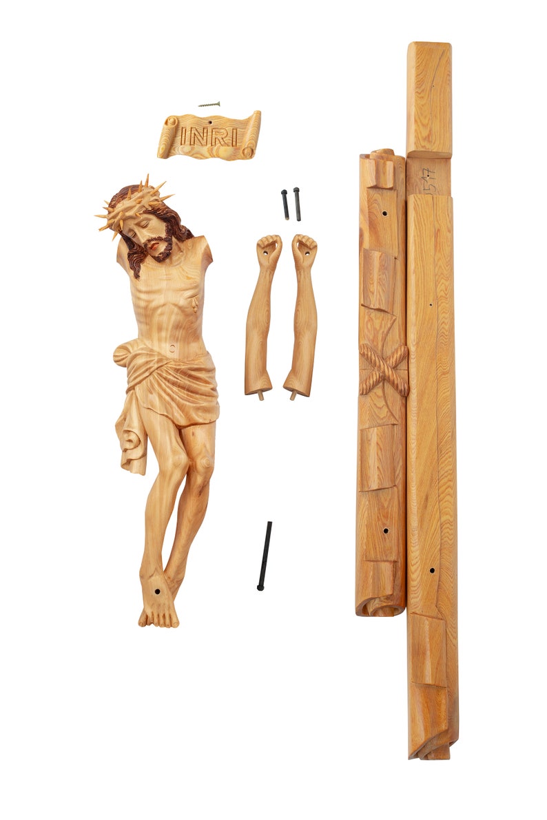 27" to 67" Catholic Wooden Wall-mount Crucifix, Wood Carving Catholic ...