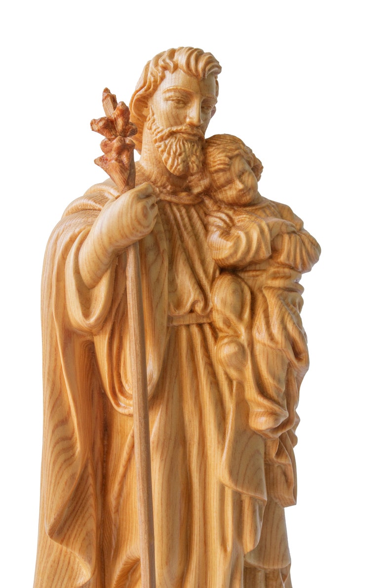 Saint Joseph Statue and Child Wooden Handmade Carved Wood 5.9 - Etsy