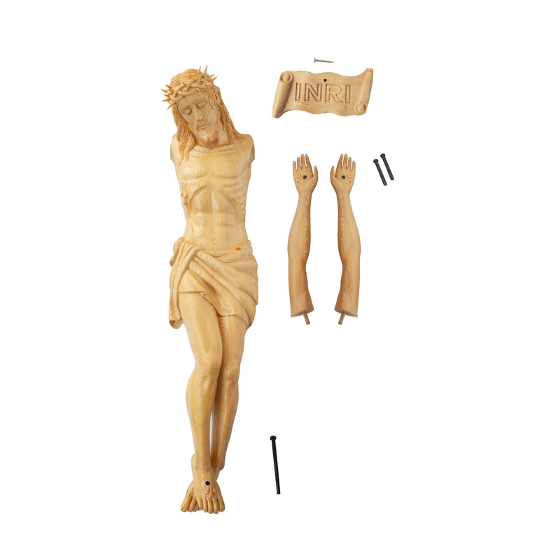 Hand Carved Wooden Corpus Christ Statue: Catholic Religious Decor (16 ...