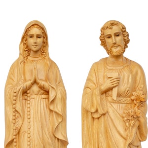 16" to 39" Set of Our Mother and St Joseph the Worker Wooden Statue - Etsy