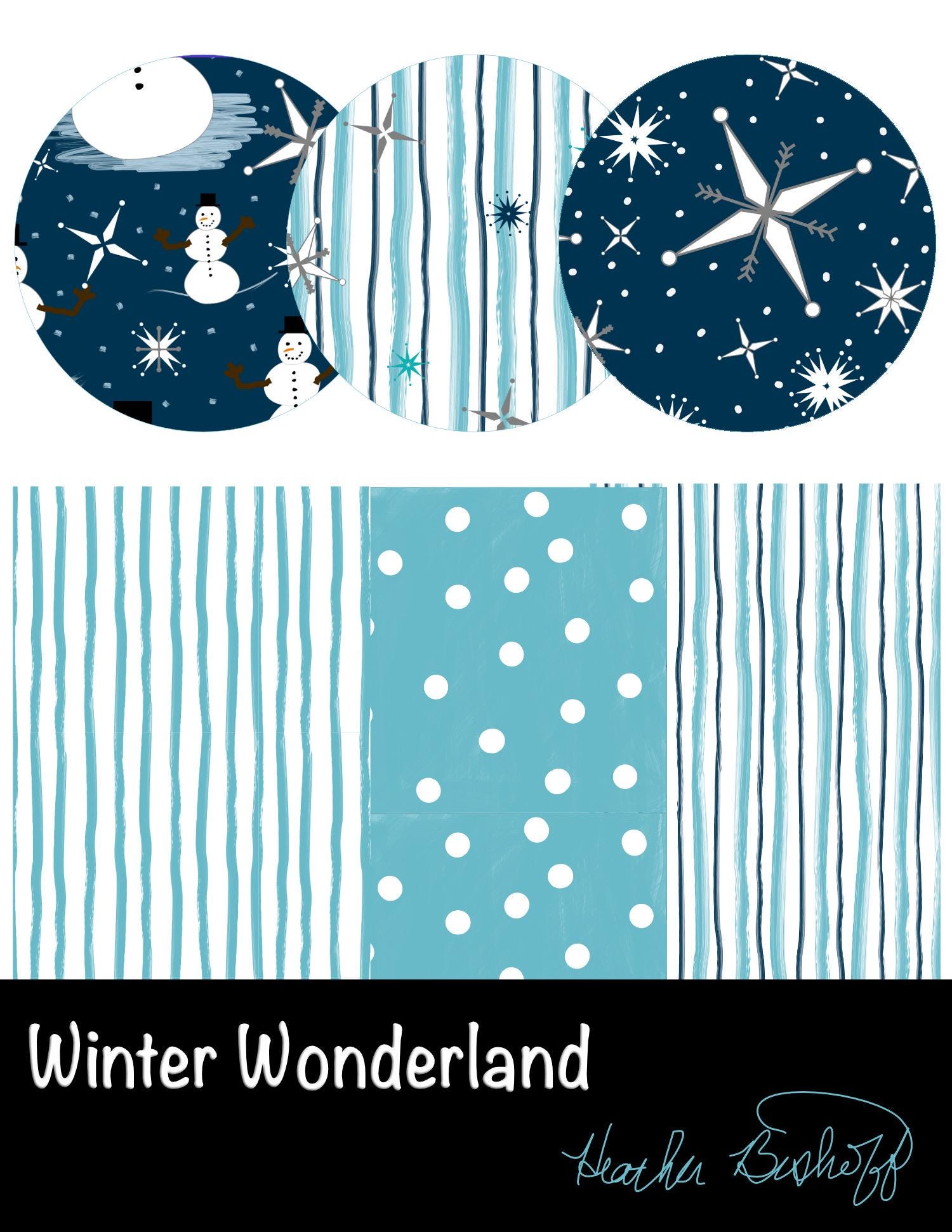 Winter Wonderland Digital Paper and Backgrounds - Etsy