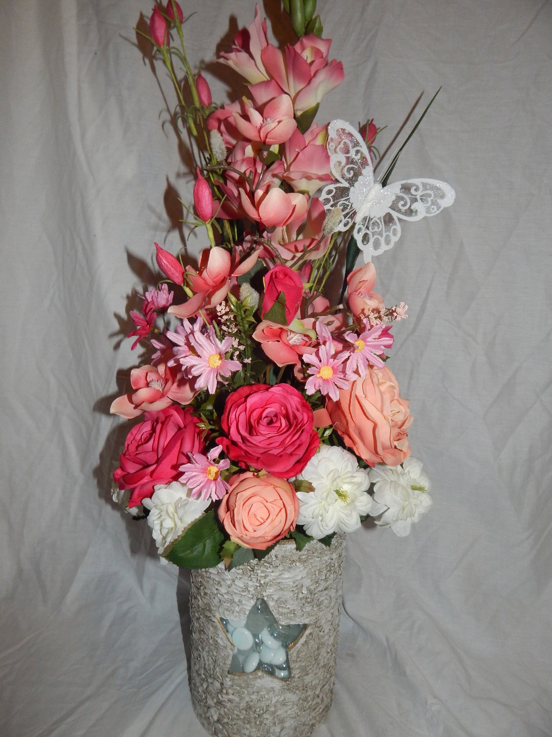Beautiful Spring Silk Flower Arrangement - Etsy