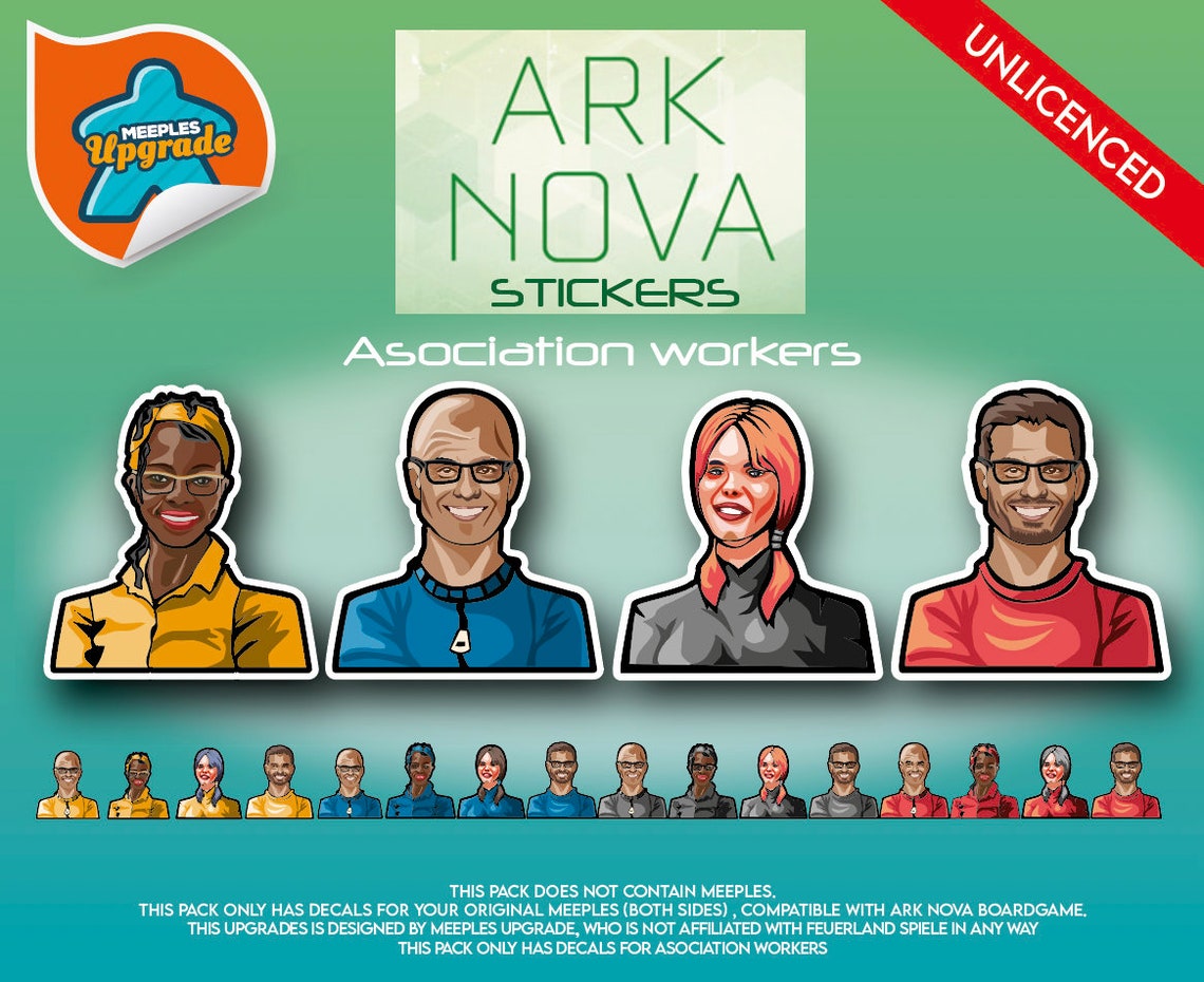 ARK NOVA Meeples Upgrade Kit Stickers decals Kit Premium - Etsy