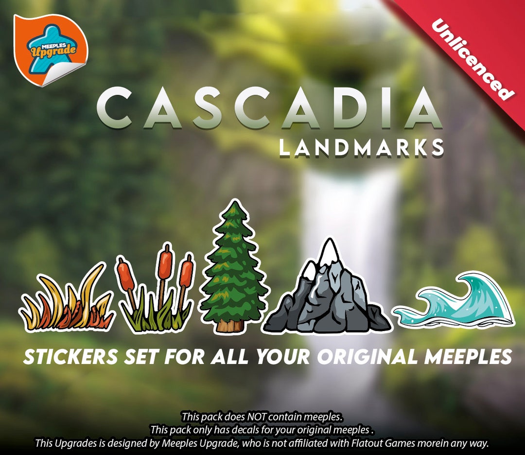 CASCADIA LANDMARKS Meeples Upgrade Kit Stickers • Decals Kit • Premium ...