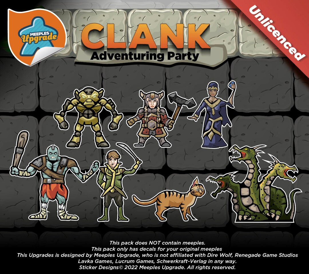 CLANK! Adventuring Party Meeples Upgrade Kit Stickers • Decals Kit ...