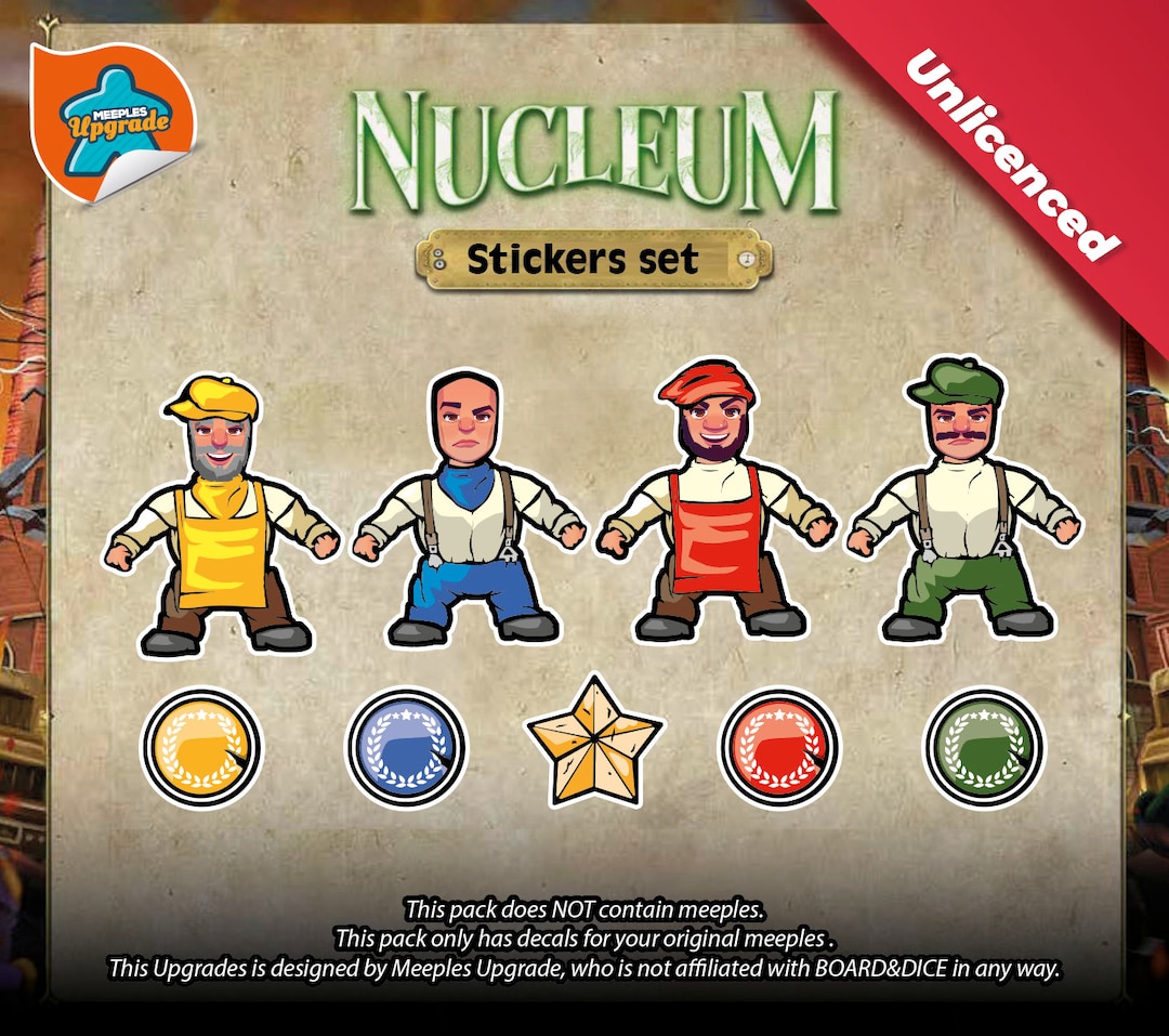 NUCLEUM Upgrade Kit, Meeples Stickers!! Custom Die Cut Decals, Premium ...