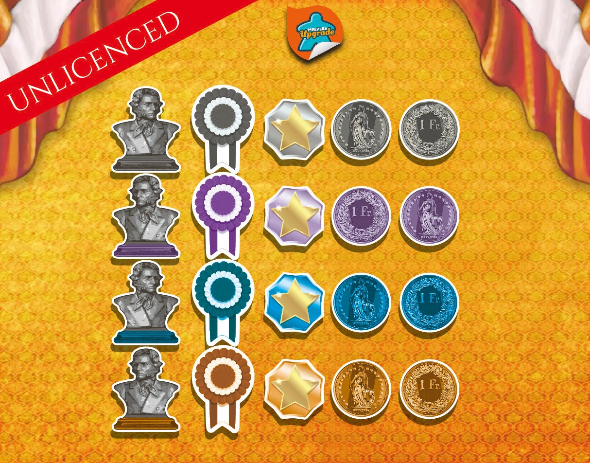 Grand Austria Hotel DX Upgrade Kit, Meeples Stickers!! Custom Die Cut ...