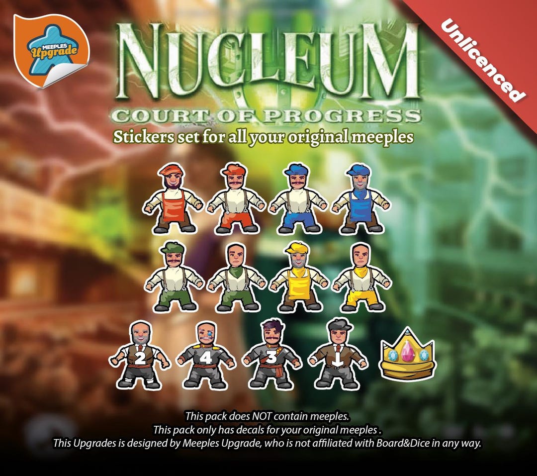 NUCLEUM Court of Progress Upgrade Kit, Meeples Stickers Custom Die Cut Decals, Premium Materials ...