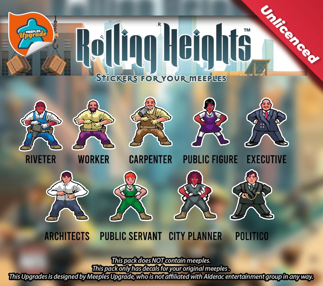 Rolling Heights Meeples Upgrade Kit Stickers, Decals Kit • Premium ...
