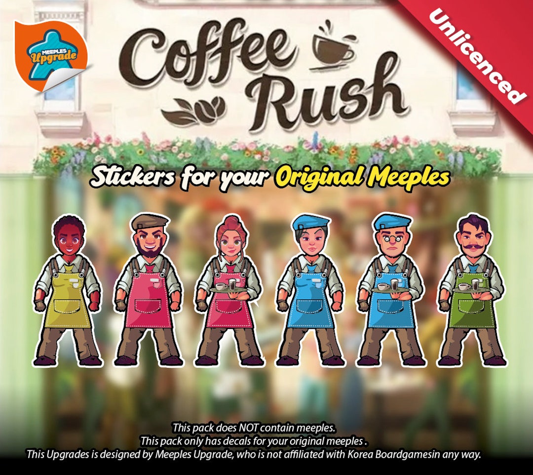Coffee Rush + Piece of Cake Upgrade Kit, Decals for Your Meeples! (stickers) - Etsy