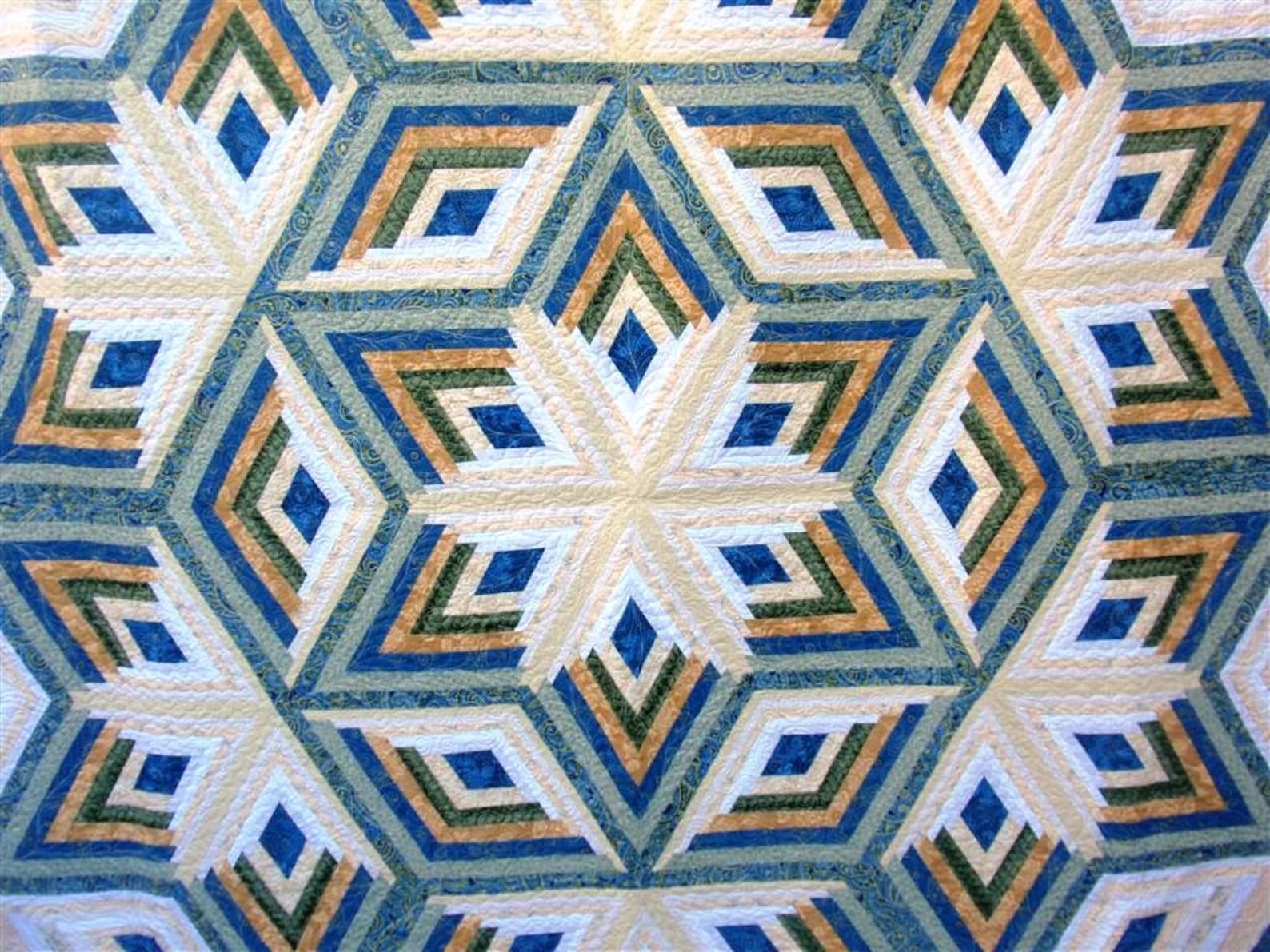Diamond Log Cabin Star Quilt Pattern - Etsy