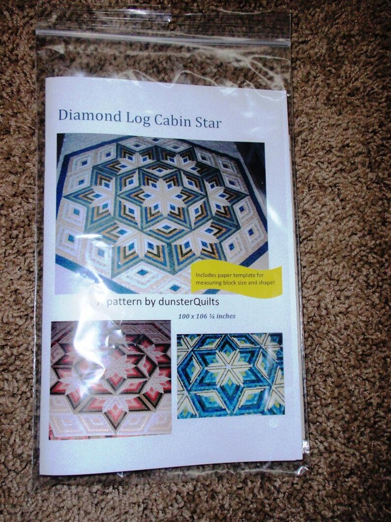 Diamond Log Cabin Star Quilt Pattern - Etsy