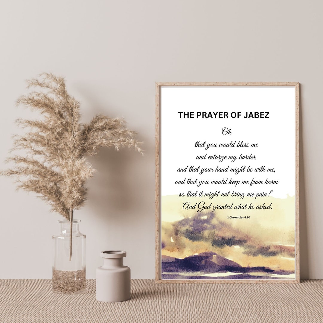 Prayer of Jabez , Watercolor Bible Verse Wall Art Print , 1 Chronicles ...