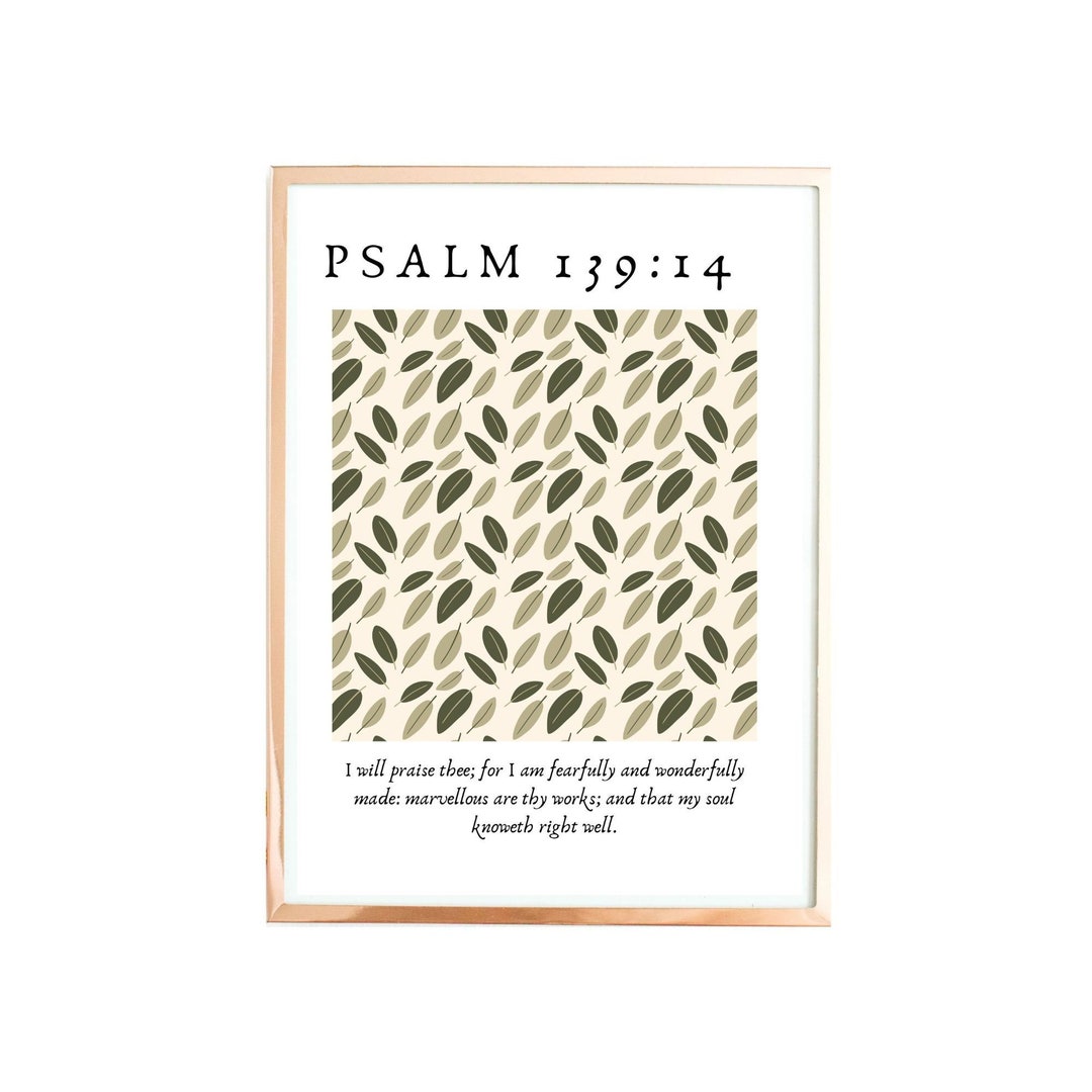 Psalm 139:14 Fearfully and Wonderfully Made Biblical Wall Art, Bible ...