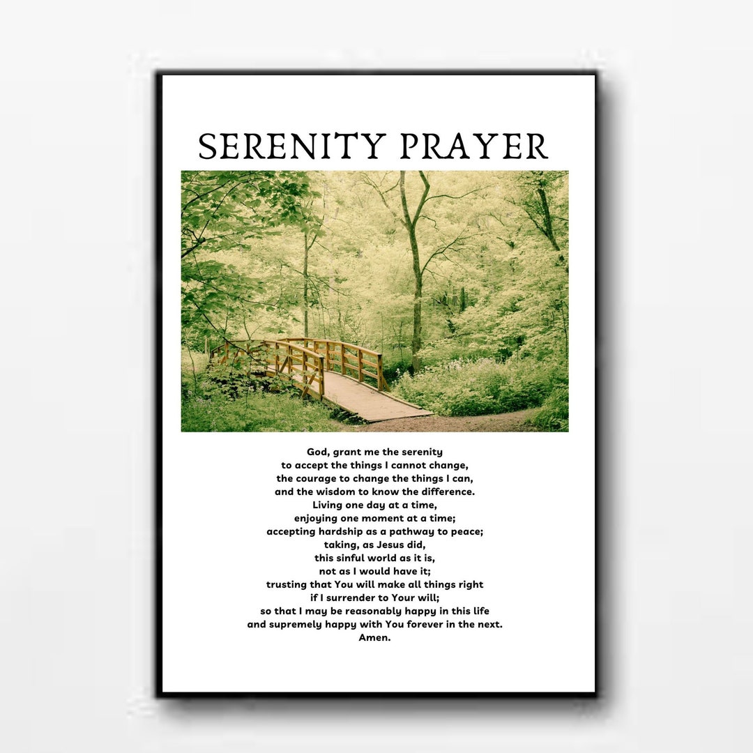 Serenity Prayer, Bible Verse Wall Art Print, Scripture Quote ...