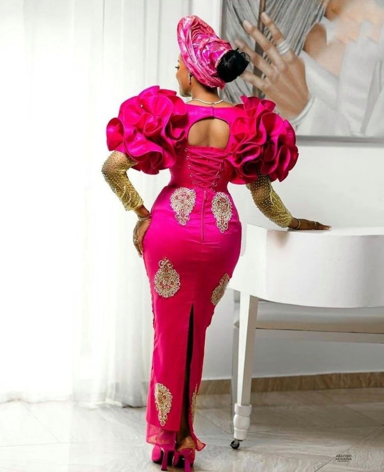 Elegant Pink Dress Ankara Party Dress African Print Dress - Etsy UK