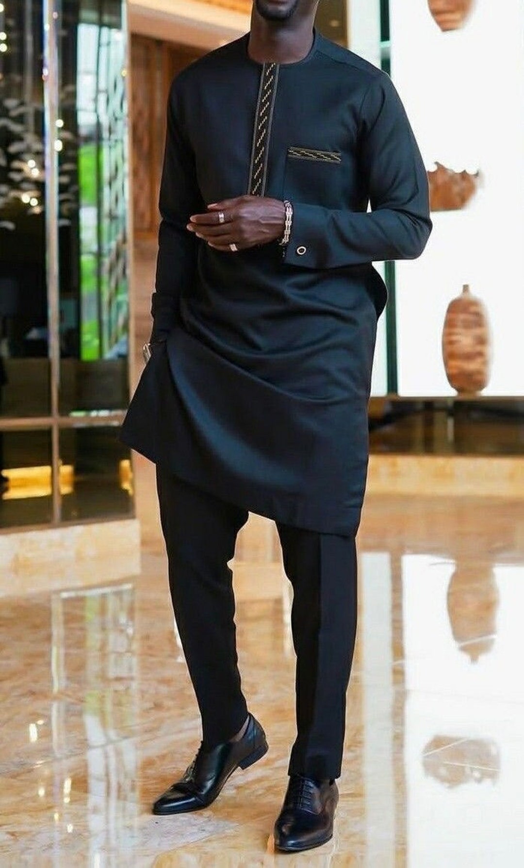 Black Men's Attire Nigerian Men Senator Wear African Men - Etsy