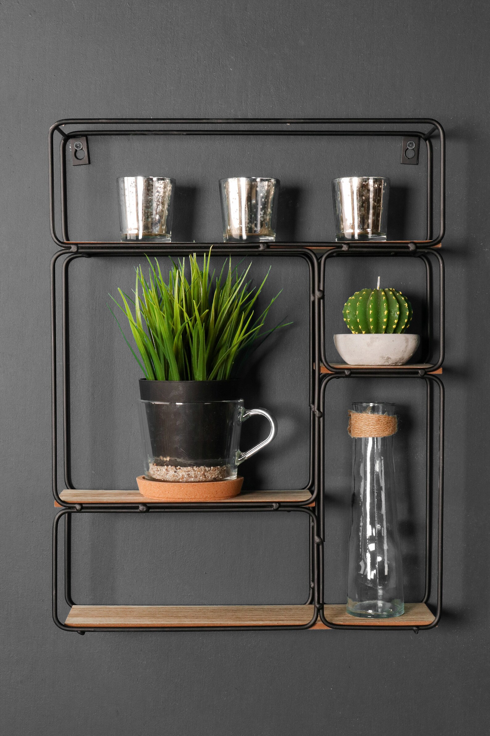 Retro Industrial Style Wall Shelf Shelving Unit Metal Wood Etsy