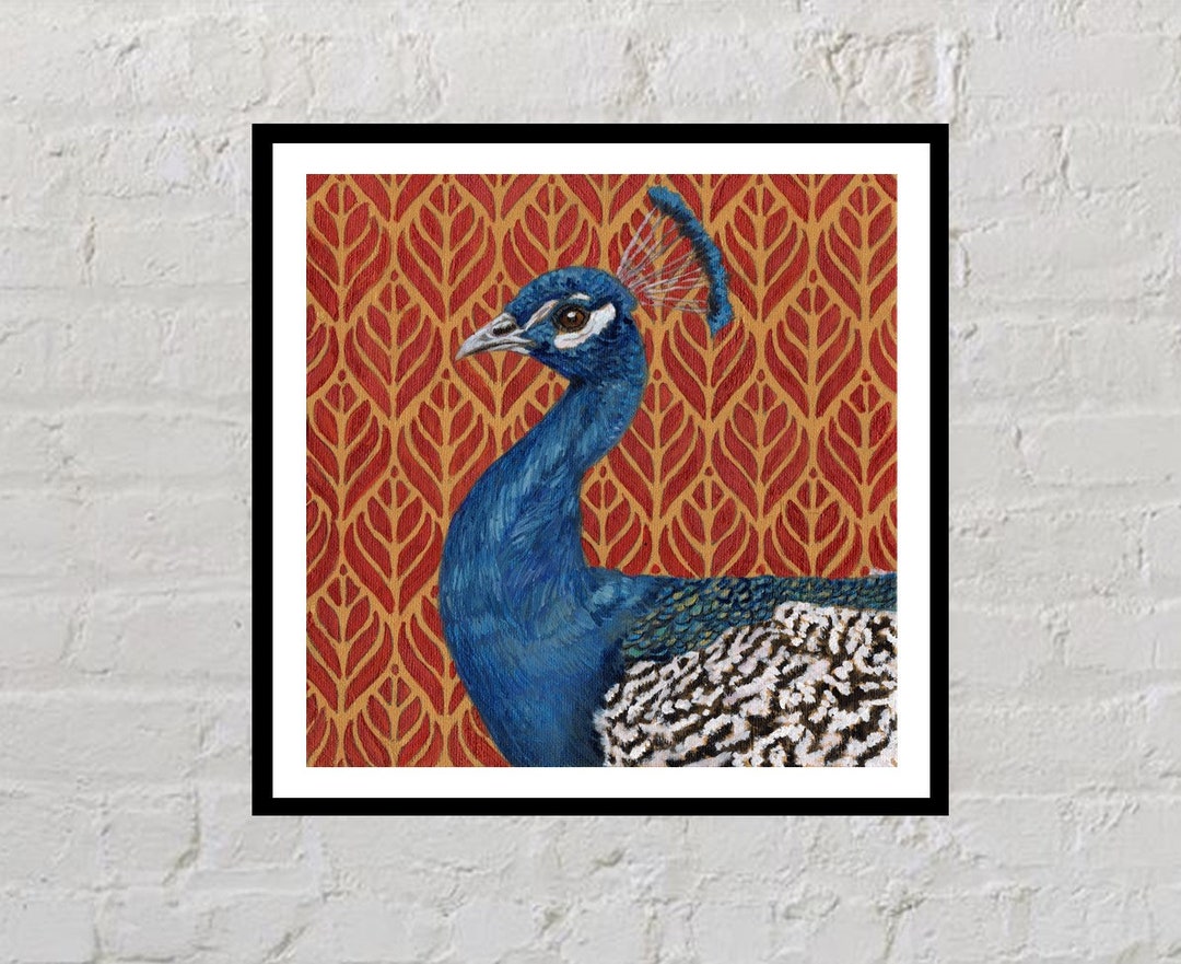 Peacock Art Print | Peacock Decor, Peacock Poster, Art Deco Peacock ...