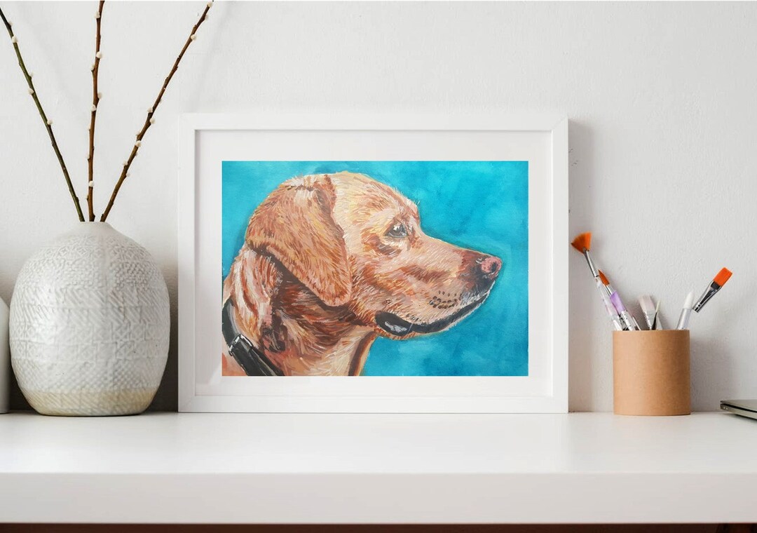 Golden Labrador Art Print | Dog Art, Dog Print, Labrador Art, Dog Decor ...