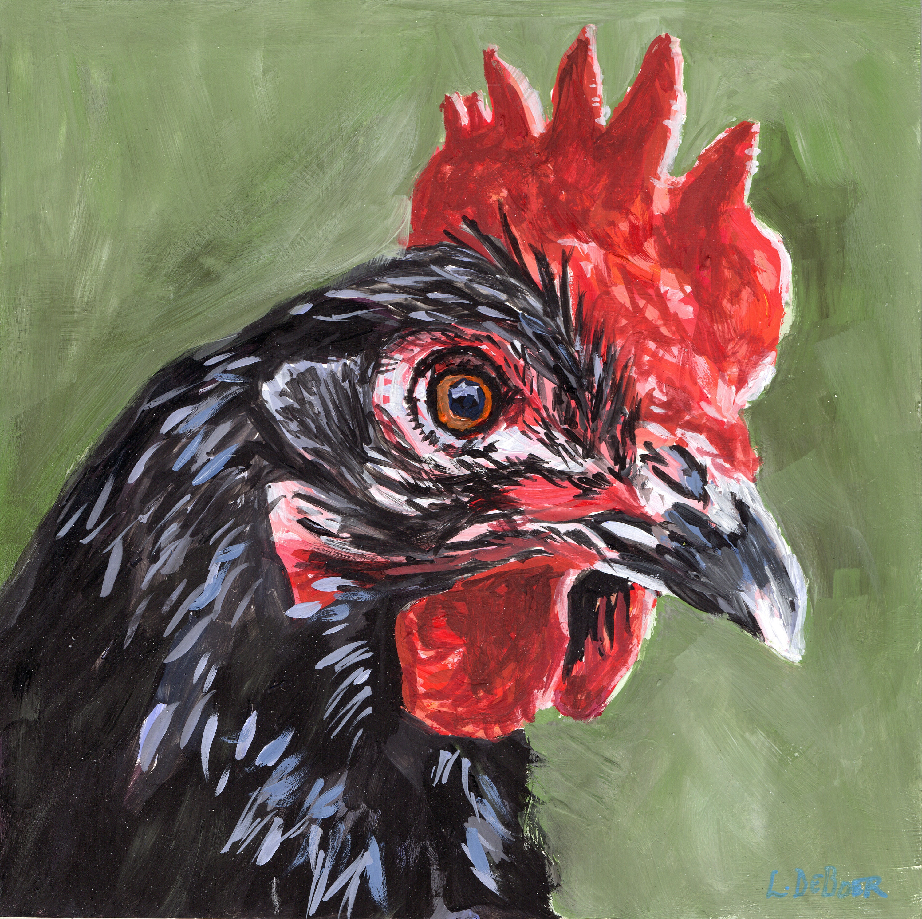 Acrylic Rooster Painting