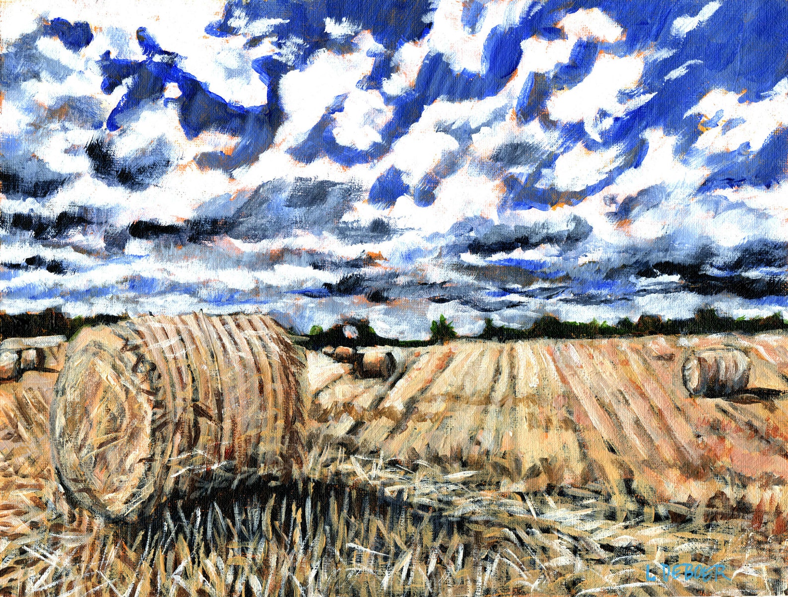Hayfield Landscape 8.5" X 11" Art Print | "making Hay" | Limited ...