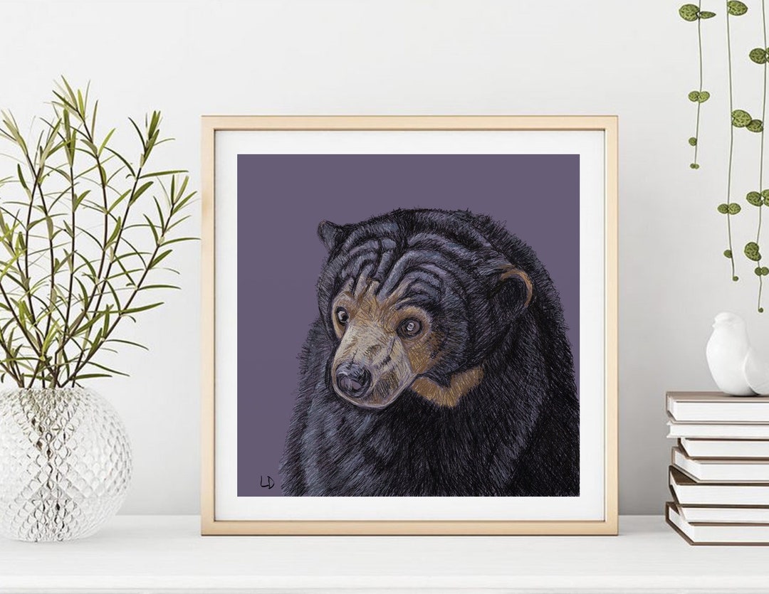SUN BEAR Print, Bear Painting, Animal Art, Bear Decor, Wildlife Art ...
