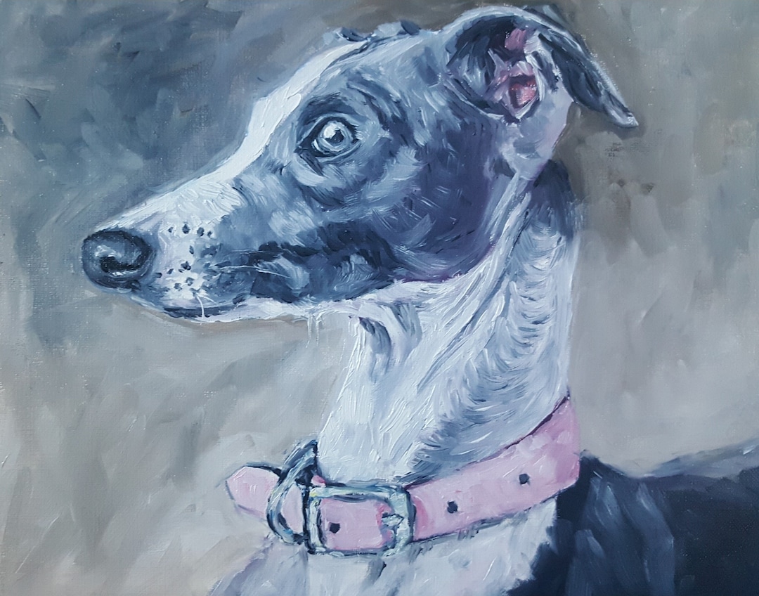 ITALIAN GREYHOUND | Original Oil Painting, Greyhound Artwork, Greyhound ...