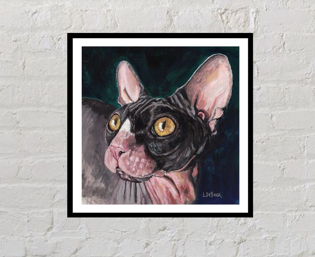 Sphynx Cat Art Print | Sphynx Cat Print, Sphynx Cat Poster, Sphynx Cat ...
