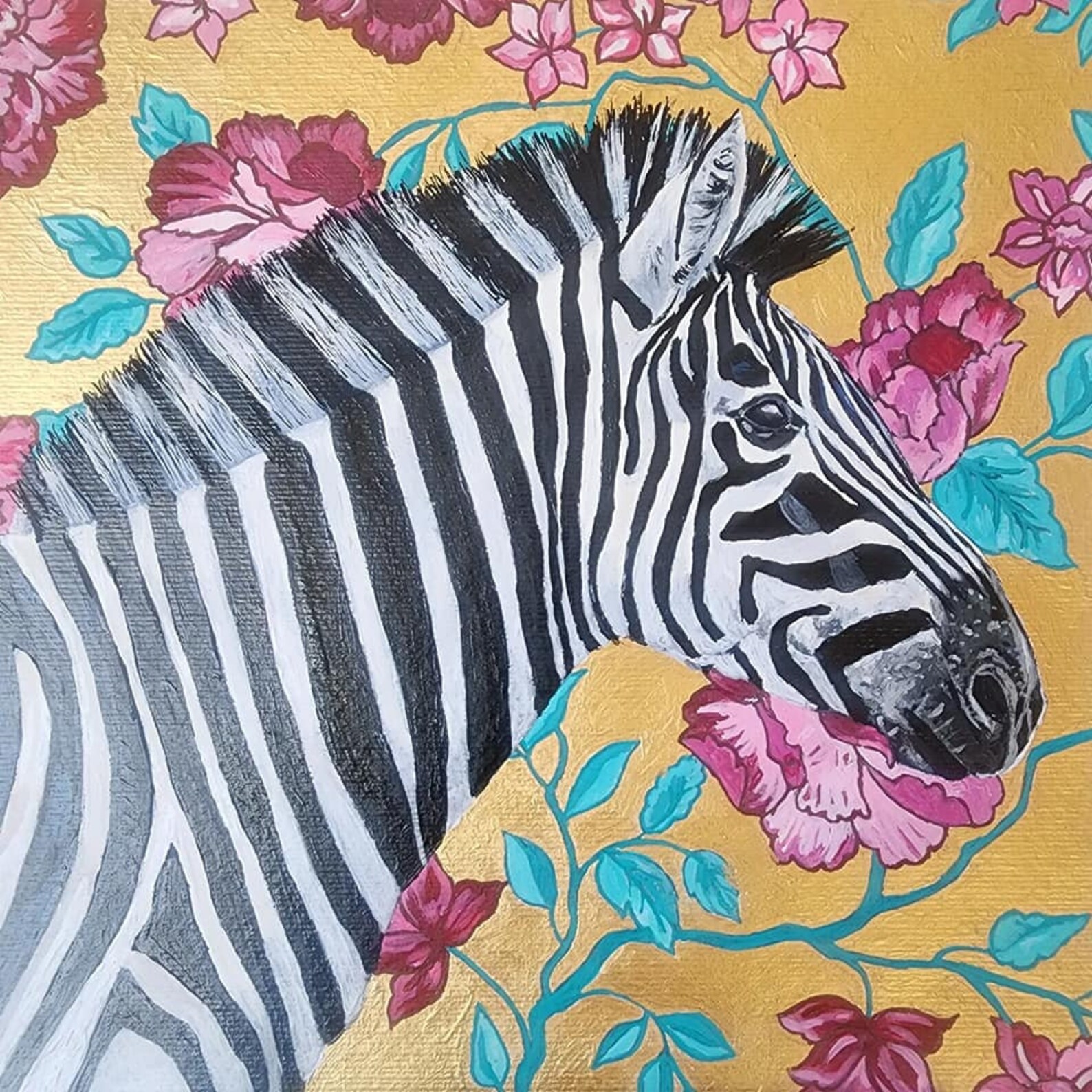 Zebra Original Painting | Zebra Art, Zebra Acrylic Painting ...