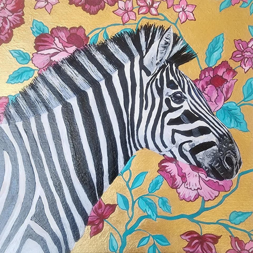 Zebra Original Painting | Zebra Art, Zebra Acrylic Painting ...