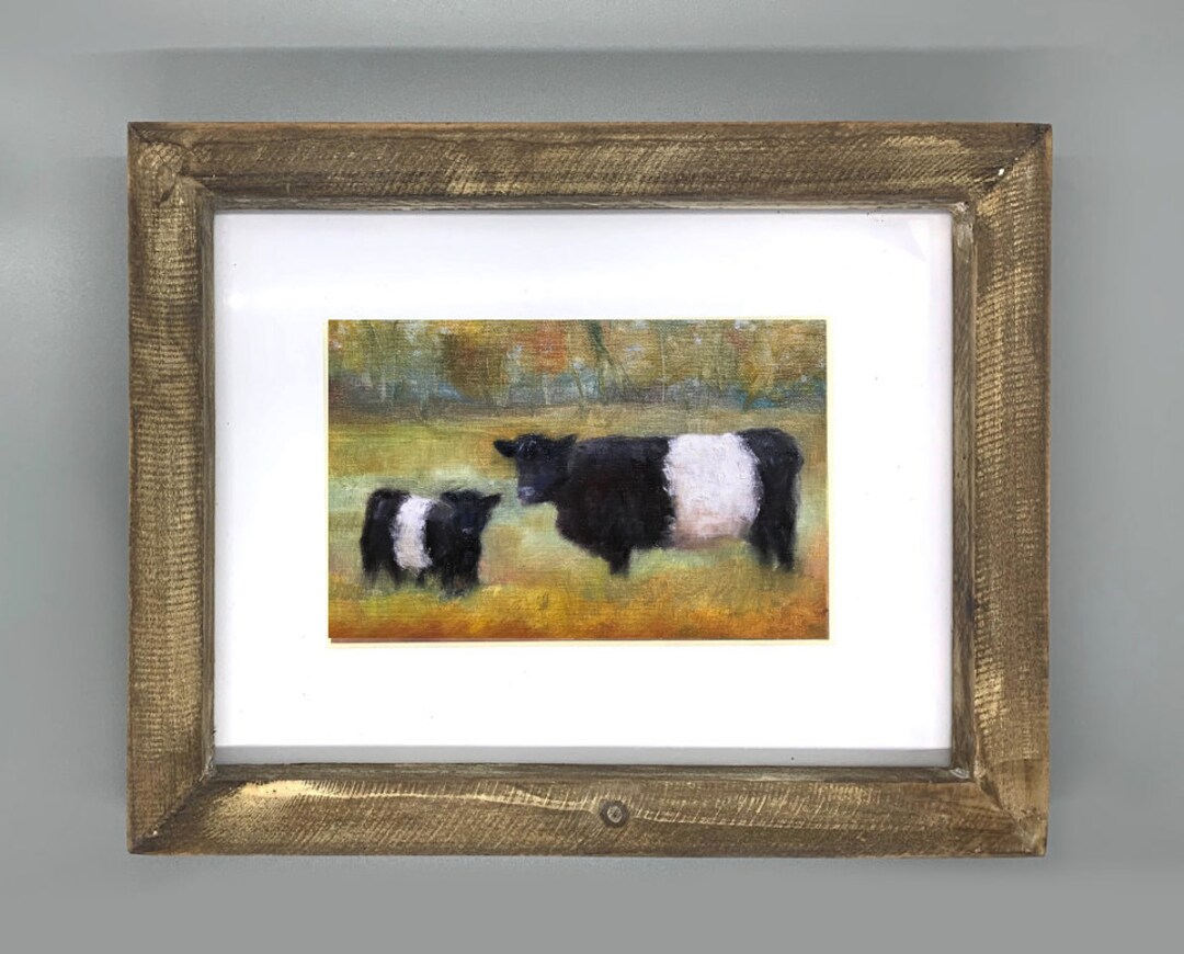 FRAMED PRINT: "mother & Calf-belted Galloways" by Delaware Artist ...