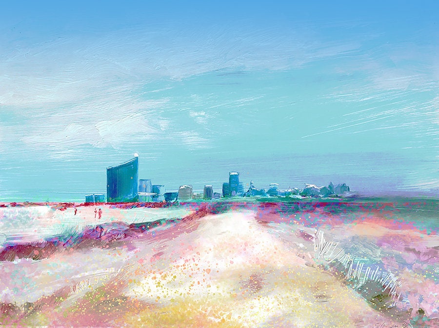 LIMITED EDITION PRINT: "atlantic City Skyline" by Delaware Artist ...