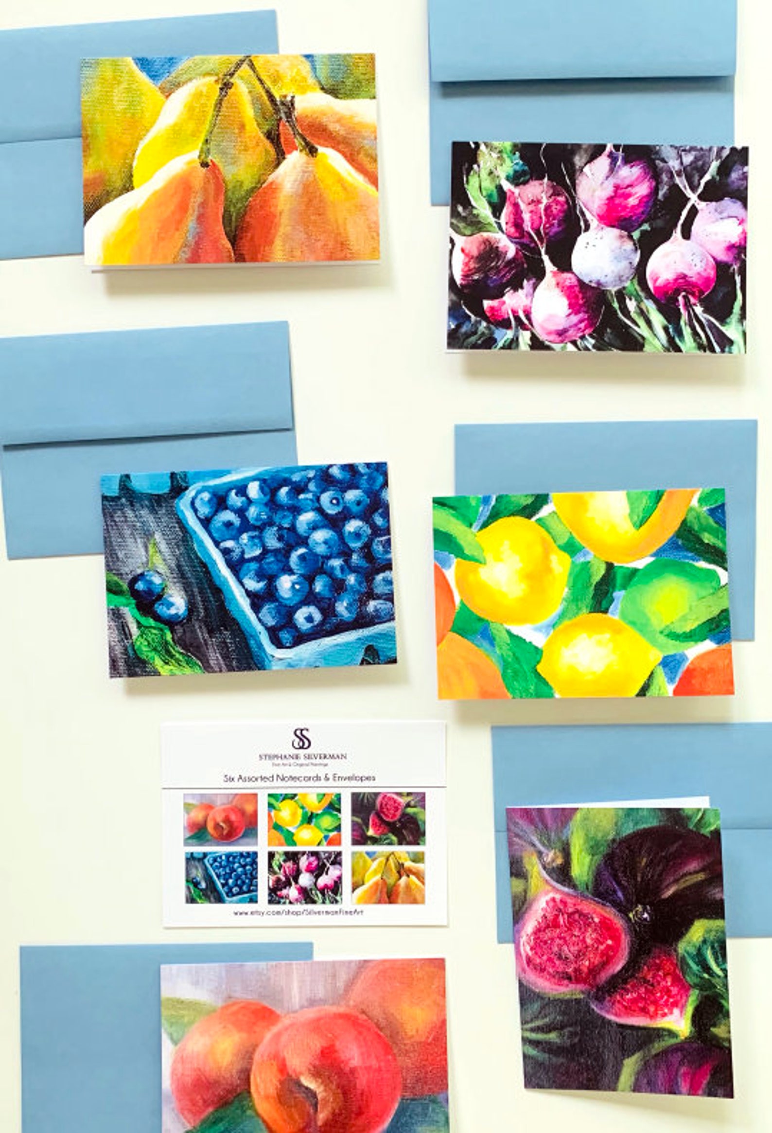 Set of 6 Blank Note Cards With Envelopesfarmer's - Etsy