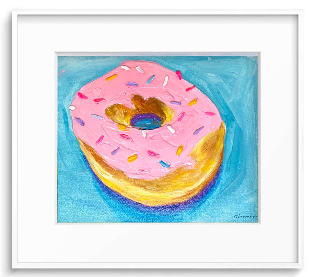 ORIGINAL PAINTING: "strawberry Donut With Sprinkles" by Delaware Artist ...