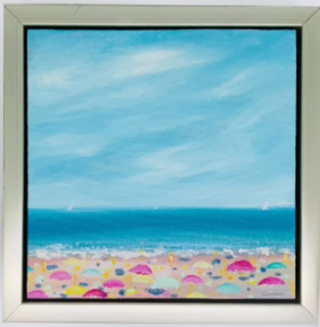 ORIGINAL FRAMED PAINTING: "atlantic Coast" by Delaware Artist Stephanie ...
