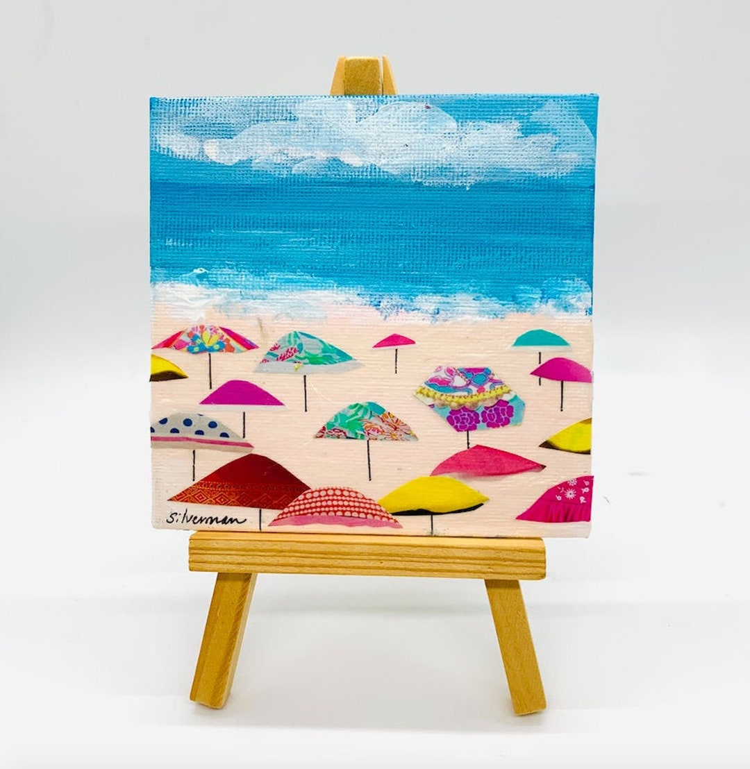 ORIGINAL MINIATURE ART- "miniature Beach Scape on Easel" One-of-a-kind ...