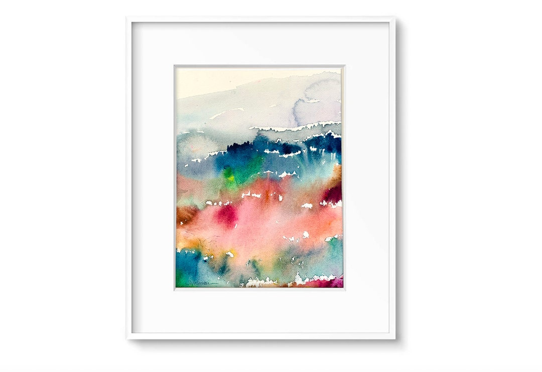 ORIGINAL WATERCOLOR PAINTING: "mountain Ridge" by Delaware Artist ...