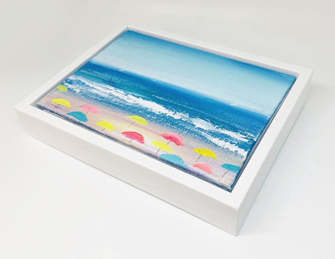 Original Framed Painting: "atlantic City Beachscape by Delaware Artist ...