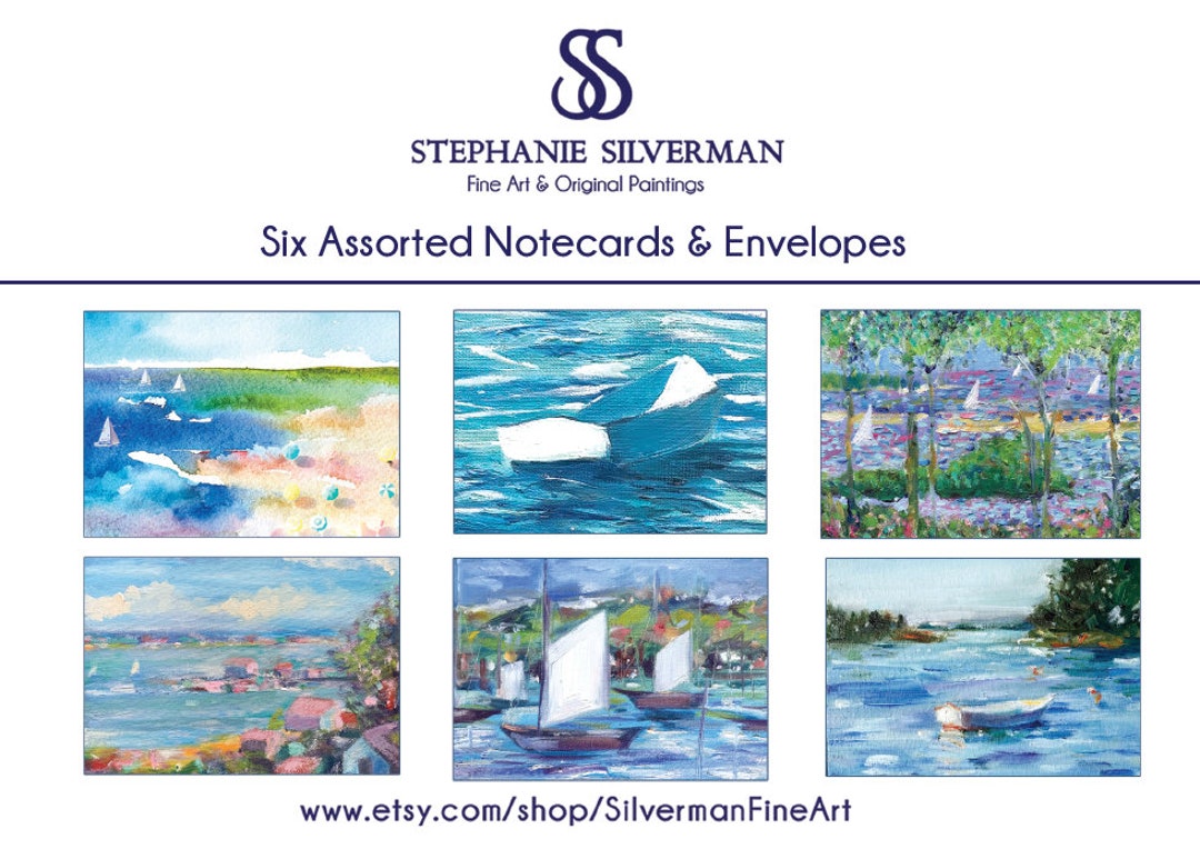 Boat Art Note Cards, Set of 6, Stephanie Silverman - Etsy