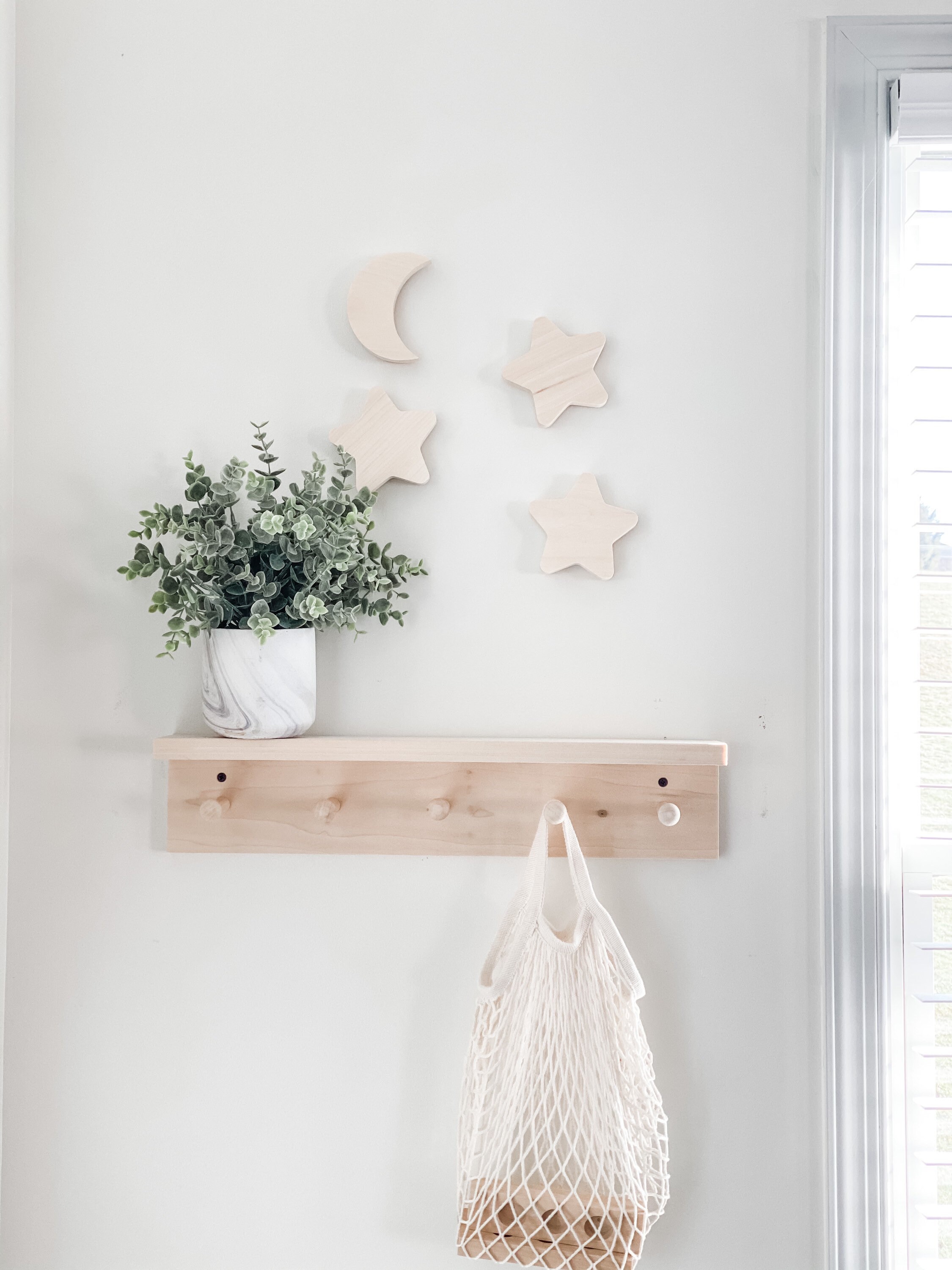 Mini wooden stars wooden moon nursery decor girl nursery | Etsy