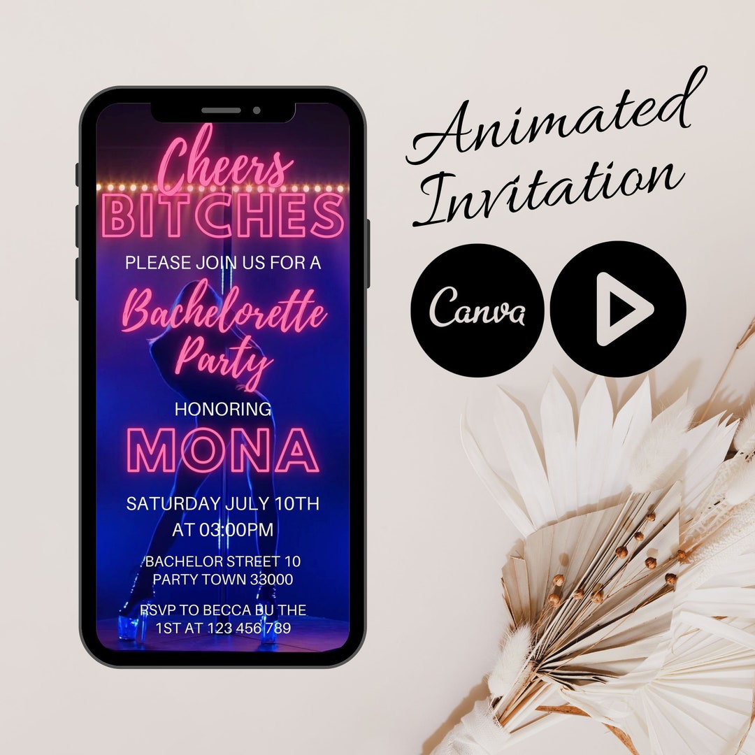 Pole Dance Video Bridal Invitation, Bachelorette Party Invitation, Pole Dance Invitation ...