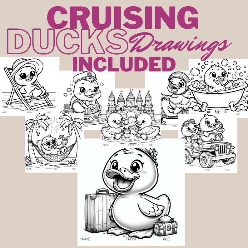 Editable Passport With 8 Kids' Drawings | Perfect Cruising Duck Gift ...