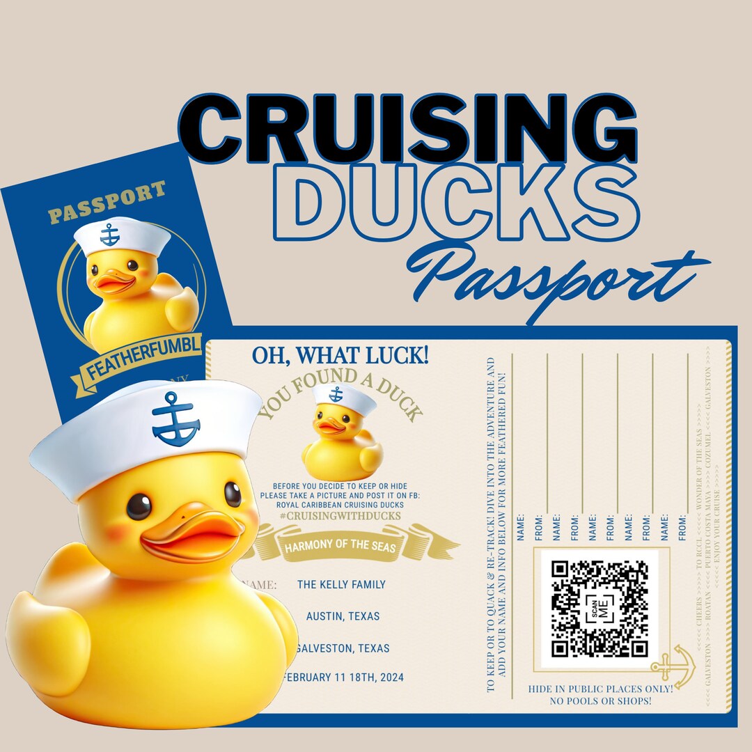 Sailor Duck Cruise Passports | Personalize Your Rubber Duck's Journey ...