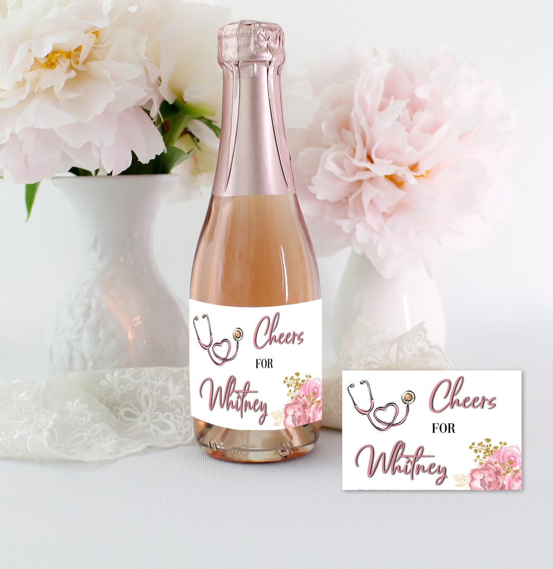 Birthday Mini Champagne Label, Mini Champagne Bottle Labels Graduation ...