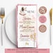 Girly Menu Template, Printable Menu Card, Fashion Girl Pink Floral Menu ...