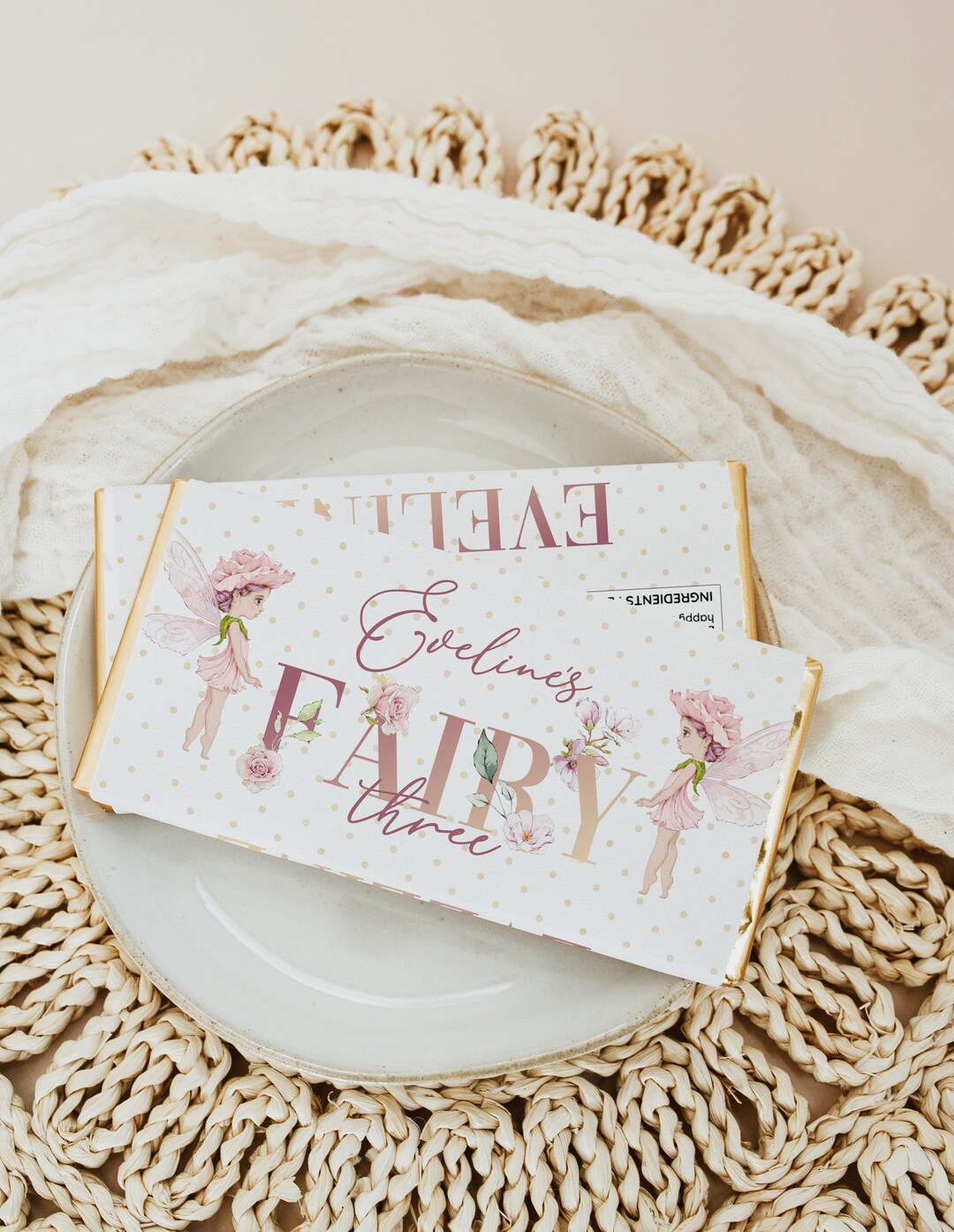 Fairy Chocolate Label, Girly Birthday Candy Decor, Editable Fairy ...